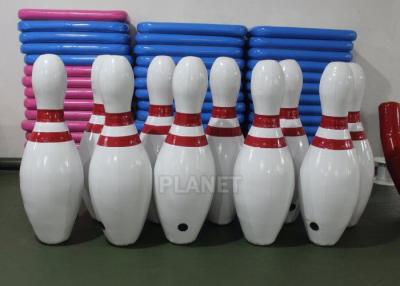 China 2.5m Tall White Inflatable Human Bowling Set with 0.55mm PVC Tarpaulin for sale
