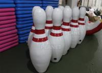China 2.5m Tall White Inflatable Human Bowling Set with 0.55mm PVC Tarpaulin for sale