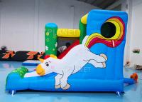 China Oxford Inflatable Unicorn Bounce House Combo with Slip Slide 110V 220V 2 Years Warranty for sale