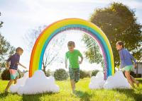 China Home Backyard Waves Inflatable Rainbow Arch Sprinkler For Kids for sale