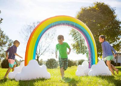 China Home Backyard Waves Inflatable Rainbow Arch Sprinkler For Kids for sale