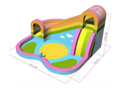 China Family Inflatable Bouncer with Water Slide and Pool 3.65m x 3.20m 840D Oxford Cloth for sale