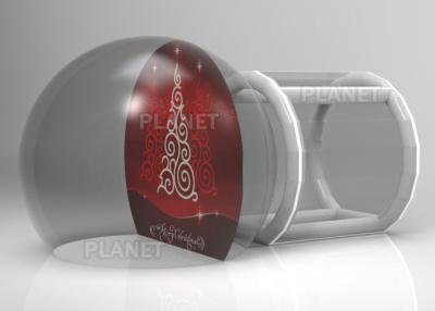 China Custom Inflatable Christmas Photo Snow Globe with Tunnel 3m PVC Backdrop for sale