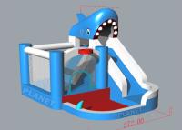 China Inflatable Bounce House Water Slide Shark Shape 2.72x3.58x2.85m for Kids Home Use for sale