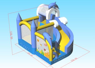 China Children Inflatable Bounce House with Dolphin Slide Jumping Castle 2.5m PVC for sale