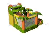China Inflatable Shark Bouncy Castle Water Slide with Pool 2.72x3.58x2.4m 0.55mm PVC for sale