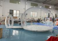China 0.8mm Clear PVC Inflatable Bubble Tent 4m Diameter with 2m Tunnel for Outdoor Camping for sale