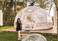 China Inflatable Clear Bubble Dome Tent 4m Diameter Outdoor Camping Soccer Shape PVC for sale