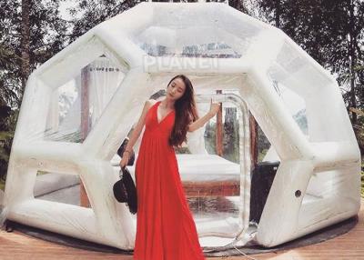 China Transparent Soccer Shape 4m Inflatable Jungle Bubble Tent for sale