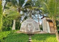 China Inflatable Clear Bubble Dome Tent 4m Diameter Outdoor Camping Soccer Shape PVC for sale