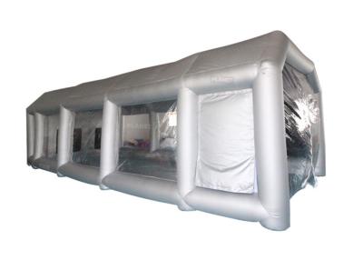 China 6x4x3m UV Resistant Silver Inflatable Car Spray Booth Painting Station for Auto Painting for sale