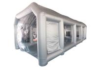 China 6x4x3m UV Resistant Silver Inflatable Car Spray Booth Painting Station for Auto Painting for sale