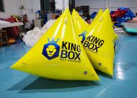 China 1.2m Yellow Triangle Inflatable Marker Buoy for Triathlon Races with Custom Logo Printing for sale