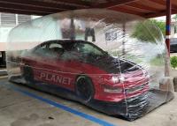China Custom Transparent PVC Inflatable Car Garage Shelter 5.0x2.0x1.8m Dust Protection Storage Bubble Tent for sale