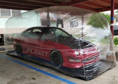 China Custom Transparent PVC Inflatable Car Garage Shelter 5.0x2.0x1.8m Dust Protection Storage Bubble Tent for sale