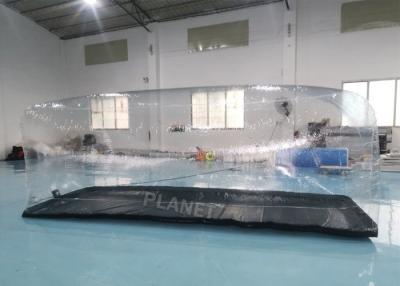 China Fireproof Double Stitching Inflatable Car Cover Capsule 5x2x1.8m Transparent PVC for sale