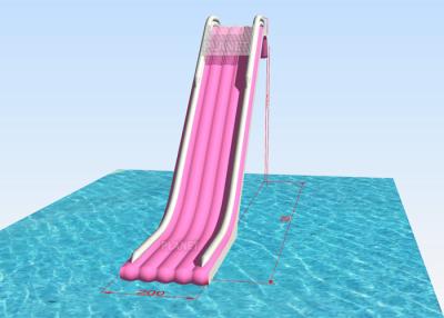 China ISO9001 Certified Pink Inflatable Yacht Water Slide with 0.9mm PVC Material and 45-Degree Descent Angle for sale