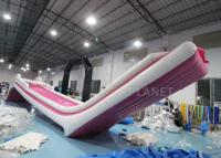 China ISO9001 Certified Pink Inflatable Yacht Water Slide with 0.9mm PVC Material and 45-Degree Descent Angle for sale