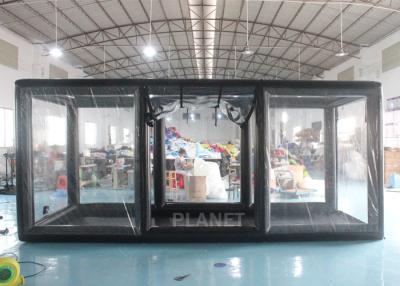 China Black Frame PVC Tarpaulin Airtight Inflatable Car Capsule Showcase Tent Custom Size for sale