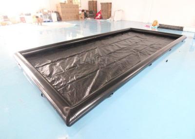 China Air Sealed Portable 6x3m Inflatable Car Wash Mat 0.6mm PVC Tarpaulin Black for sale