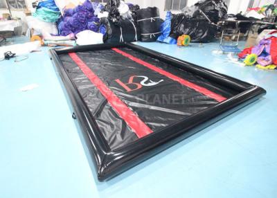 China Portable Inflatable Car Wash Mat 5x3m PVC Water Containment Mat with Air Blower 220V for sale