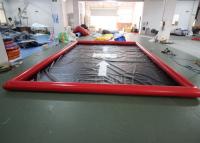 China Red 0.9mm PVC Tarpaulin Inflatable Car Wash Mat 5x3m Water Containment for sale