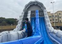 China Marble Color 0.55mm PVC Inflatable Water Slide With Pool - Custom Sizes Available for sale