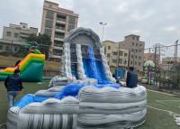 China Marble Color 0.55mm PVC Inflatable Water Slide With Pool - Custom Sizes Available for sale