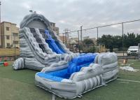 China Marble Color 0.55mm PVC Inflatable Water Slide With Pool - Custom Sizes Available for sale