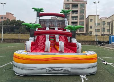 China Commercial Inflatable Water Slide with Pool 9.15m Double Lane PVC Park Slide for sale