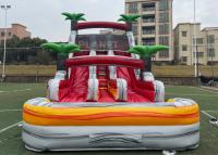 China Commercial Inflatable Water Slide 18oz PVC Double Lane with Pool 9.15m x 5.79m for sale