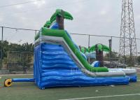 China Custom Silk Screen Printing Tropical Palm Inflatable Water Slide with Pool 8.2m x 2.7m for sale
