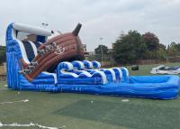 China PirateShip Theme CMYK Inflatable Water Slide With Pool for sale