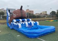 China Commercial Inflatable Water Slide with Double Lane Pool 11.5m x 3.4m x 5m for sale