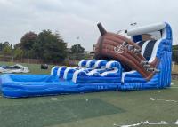 China Commercial Inflatable Water Slide with Double Lane Pool 11.5m x 3.4m x 5m for sale