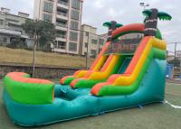 China PVC Jungle Party 1000D Durable Inflatable Pool Slide 6.4m x 2.7m x 4.1m for sale