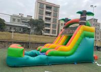 China Commercial Tropical Jungle Theme Inflatable Water Slide 6.4m x 2.7m x 4.1m with 0.55mm PVC Anti-UV Material for sale