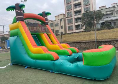 China Commercial Tropical Jungle Theme Inflatable Water Slide 6.4m x 2.7m x 4.1m with 0.55mm PVC Anti-UV Material for sale