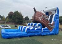China 0.55mm PVC Kids Inflatable Pirate Boat Bouncer Water Slide 11.5m Party Rental for sale