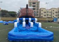 China 0.55mm PVC Kids Inflatable Pirate Boat Bouncer Water Slide 11.5m Party Rental for sale