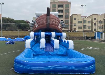 China 0.55mm PVC Kids Inflatable Pirate Boat Bouncer Water Slide 11.5m Party Rental for sale