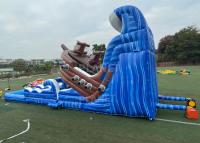 China 0.55mm PVC Kids Inflatable Pirate Boat Bouncer Water Slide 11.5m Party Rental for sale