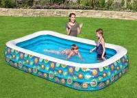 China Children Square Shape Blue PVC Inflatable Swimming Pools for sale