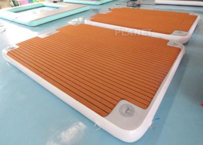 China EN71 Certified Inflatable Yacht Dock 3M Water Pontoon Platform with EVA Deck Pad for sale