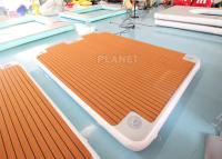 China Teak 3x2x0.2m Inflatable Floating Platform With Ladder for sale