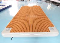 China Drop Stitch DWF Teakwood EVA Floating Air Pontoon Inflatable Yacht Island Dock Deck Platform 4x2x0.2m for sale