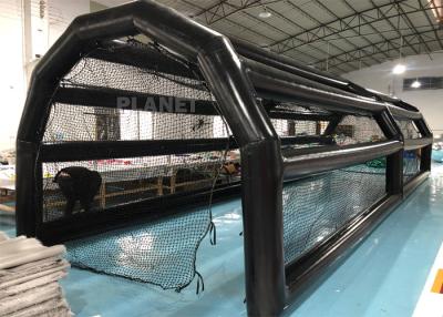 China 40ft x 12ft Black Airtight Inflatable Baseball Batting Cage with 0.65mm PVC Material and Digital Printing for sale