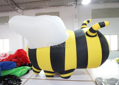 China Custom Yellow 210D Oxford Inflatable Bee Cartoon Display Prop with LED Lighting - 85W-1100W Blower Power for sale