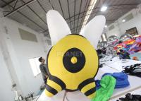 China Custom Yellow 210D Oxford Inflatable Bee Cartoon Display Prop with LED Lighting - 85W-1100W Blower Power for sale