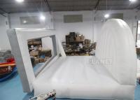 China 0.55mm PVC White Inflatable Bounce House Photo Bouncer Frame Wall 4x4x3.4m for sale